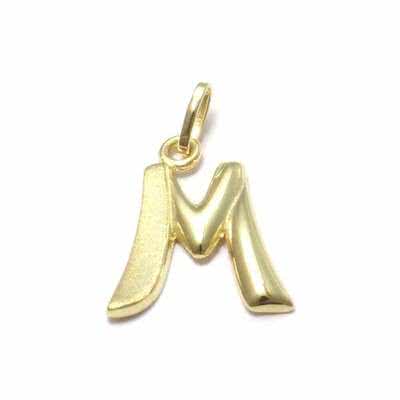 M letters pendant in real gold, 333 yellow gold - 2965 - Love Your Diamonds
